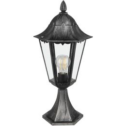 Eglo Sockelleuchte &raquo;Navedo Sockellampe, Au&szlig;enlampe aus Aluguss und Glas, E27, IP44, Lampe&laquo; E27 1 Stk. Stehleuchte - H47 x &Oslash;23 cm - schwarz, silber-