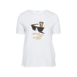 s.Oliver CURVE Shirt female size XXL Mocha / Black / White