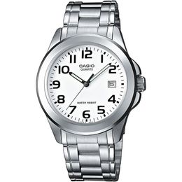 Casio Timeless Collection Herren CASIO TIMELESS COLLECTION Quarzuhr Armbanduhr, Herrenuhr, Damenuhr, Edelstahlarmband, Datum, Neo-Display silber 