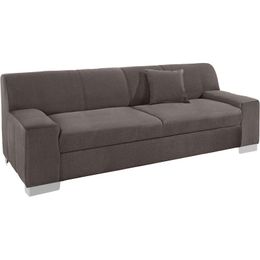 DOMO collection 2,5-Sitzer &raquo;Bero, elegant und zeitlos, kubisch, flache Armlehnen, Breite 212cm&laquo; fester Sitzkomfort grau Feinstruktur (100% Polyester);