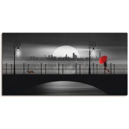 Artland Wandbild &raquo;Die Br&uuml;cke im Regen&laquo; Br&uuml;cken 1 Stk. tlg. als Leinwandbild, Poster in verschied. Gr&ouml;&szlig;en schwarz Leinwand B/H/T: 100cm x 50cm, Leinwandbild 