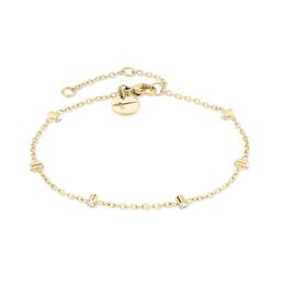Tamaris Damen Armband &raquo;Tiny Tubes&laquo; mit Glasstein gold 21cm, Edelstahl