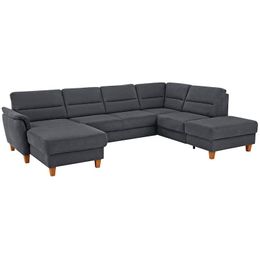 Home Affaire Wohnlandschaft &raquo;Palmera U-Form, B: 308 cm&laquo; optional Schlaffunktion & Bettkasten, Federkern grau 100% Polyester;Struktur (100% Polyester);