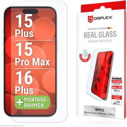 Displex Displayschutzglas &raquo;Real Glass Screen Protection&laquo; f&uuml;r Apple iPhone 16 Plus;Apple iPhone 15 Plus;Apple iPhone 15 Pro Max Displayschutzfolie, Schutzfolie