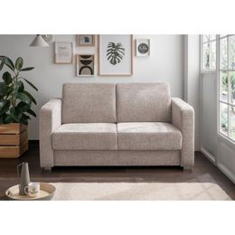 Home Affaire Ecksofa &raquo;Lazio modern und bequem, schmale Armlehnen, tolle Detailverarbeitung&laquo; mit 2 Einzelausz&uuml;gen als L&auml;ngsschl&auml;fer beige 100% 