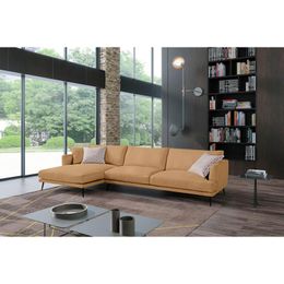 Egoitaliano Ecksofa &raquo;Sophia, Designsofa mit extrakomfortablem Sitzkomfort, Breite 274cm&laquo; mit Daunenfederung, L-Form braun Leder NUVOLE (Echtes Rindsleder). 