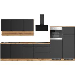 KOCHSTATION K&uuml;chenzeile &raquo;KS-Virginia,neu in verbesserter Ausf&uuml;hrung&laquo; Arbeitsplatte 38 mm stark, Stauraum, Softclose, Breite 360 cm, Softclose, 