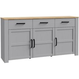 FORTE Sideboard &raquo;Bohol, Sideboard, Soft-Close, Stauraum&laquo; Breite 166 cm grau B/H/T: 166cm x 87,2cm x 42cm, 3 Stk., 3 Stk.