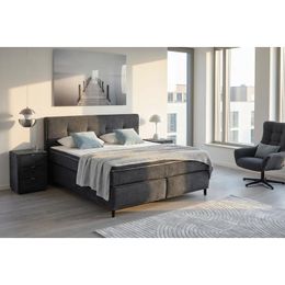Jockenh&ouml;fer Boxspringbett &raquo;Capello, 7-Zonen-TTFK-Matratze&laquo; KS-Topper, 160x200 cm oder 180x200 cm, verschiedene H&auml;rtegrade w&auml;hlbar grau Bezug Bett: Flachgewebe (