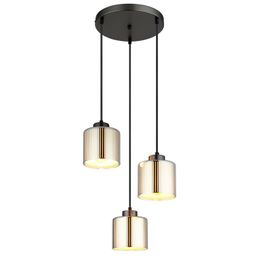 Globo LIGHTING H&auml;ngeleuchte &raquo;FELICIA&laquo; E27 1 Stk. H&auml;ngelampe Esszimmer-Leuchte Esstischleuchte Wohnzimmer gold &Oslash; 33cm H: 120cm, 1 Stk.