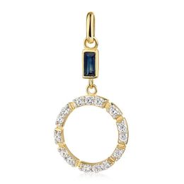 Firetti Damen Kettenanh&auml;nger &raquo;Schmuck Geschenk Gold 333 Halsschmuck Anh&auml;nger Baguette Kreis&laquo; mit Zirkonia (synth.), Saphir Gelbgold 333, 0,92 g