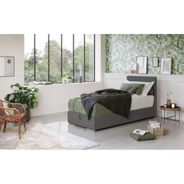 COTTA Boxbett &raquo;Tom mit Bettkasten, Topper und Zierkissen&laquo; Bestseller, Unser Dauertiefpreis grau Polyester Struktur soft Polyester Komfortschaumtoppper