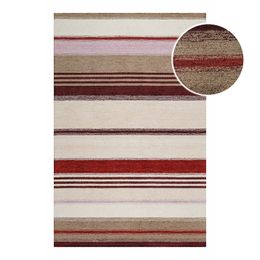 Wecon Home Teppich &raquo;Petrol&laquo; rechteckig 7 mm H&ouml;he handgefertigt, pflegeleicht, gestreift, Wohnzimmer, Schlafzimmer bunt Polyester B : 200cm 1 Stk., 7mm
