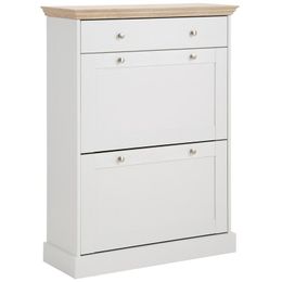 OTTO home Schuhkommode &raquo;Binz&laquo; mit sch&ouml;nen Metallgriffen und vielen Stauraumm&ouml;glichkeiten, H&ouml;he 105cm wei&szlig; Holzwerkstoff, MDF B/H/T: 80cm x 105cm x 