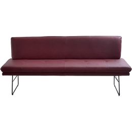 K+w Komfort & Wohnen K+W Komfort & Wohnen Polsterbank 1 Stk. tlg. Polsterbank in Spitzkissenoptik, Sitzsteppung, in 2 Gr&ouml;&szlig;en w&auml;hlbar rot B/H/T: 195cm x 87cm x 65cm, Leder 