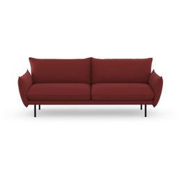 OTTO home 3-Sitzer &raquo;Stine&laquo; Besonderes Design durch Kissenoptik und Keder rot Struktur (100% Polyester);Struktur weich (85% Polyester/15% Nylon);