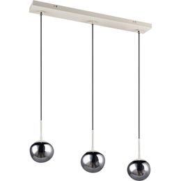 s.Oliver Pendelleuchte &raquo;ANJELLA, H&auml;ngelampe beige exkl. E14, warm grey (beige) + smoke Glas&laquo; E14 1 Stk. warmwei&szlig; - kaltwei&szlig; mit mundgeblasenen 