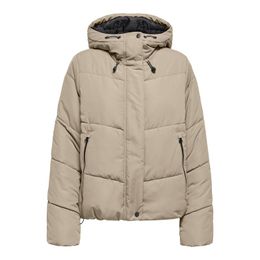 Only Damen Only Steppjacke &raquo;ONLMAGGI LIFE SHORT PUFFER CC OTW&laquo; mit Kapuze Kunstfaser beige XS