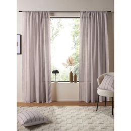 LeGer Home by Lena Gercke Gardine &raquo;Zayla&laquo; Stangendurchzug 1 Stk. tlg. Leinenoptik, L&auml;ngsstreifen, Stangendurchzug, leichtes Material rosa Polyester 