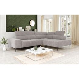 OTTO home Ecksofa &raquo;Theo L-Form, B: 298 cm&laquo; mit Kopfteilverstellung, optional Sitztiefenverstellung grau 92% POLYESTER (PES) / 8% POLYAMID (PA) B/H/T: 