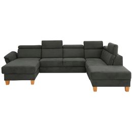 OTTO home Wohnlandschaft &raquo;Conville U-Form&laquo; Kopfteilverstellung wahlweise mit Schlaffunktion und Bettkasten grau 100% Polyester B/H/T: 322cm x 84cm x 
