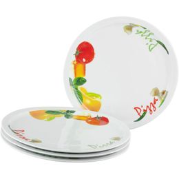 Creatable Pizzateller &raquo;Milano Pizza, Teller Set, 4-tlg.&laquo; Italienische Eleganz, Vielseitig einsetzbar Porzellan 30cm