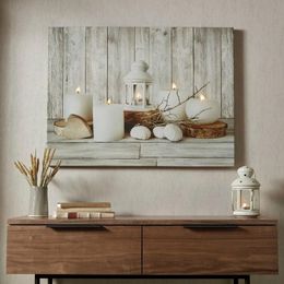 Art for the home LED-Bild &raquo;LED - Coastal Treasures&laquo; Arrangements Stillleben 1 Stk. tlg. LED-Leinwand K&uuml;stensch&auml;tze 60 x 80 cm bunt Leinwand B/H/T: 