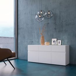 Home Affaire Lowboard &raquo;Rimini&laquo; Breite 135 cm wei&szlig; Holzwerkstoff B/H/T: 134,9cm x 59cm x 40cm, 3 Stk., 3 Stk.