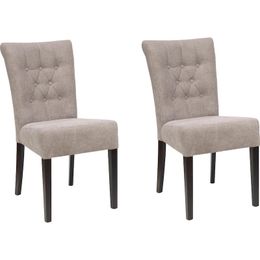 Home Affaire Esszimmerstuhl &raquo;Queen&laquo; (Set) 6 Stk.Polsterstuhl mit Knopfheftung, 2er, 4er oder 6er Set grau Polyester B/H/T: 46cm x 93cm x 64cm, 6 Stk.,