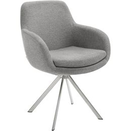 Musterring Esszimmerstuhl &raquo;Tavia&laquo; (Set) 2 Stk.Stativgestell Edelstahl, wahlweise mit Drehfunktion, diverse Farben grau B/H/T: 62cm x 86cm x 66cm, 2 Stk., 