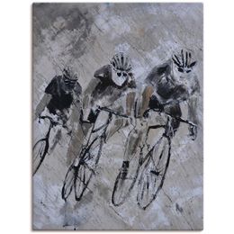 Artland Leinwandbild &raquo;Fahrrad fahren im Regen&laquo; Fahrr&auml;der 1 Stk. tlg. auf Holzrahmen gespannt grau B/H/T: 45cm x 60cm, Leinwandbild Fahrr&auml;der Hochformat, 1 Stk