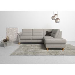Home Affaire Ecksofa &raquo;Palmera L-Form, B: 236 cm&laquo; optional Schlaffunktion & Bettkasten, Federkern grau Luxus-Microfaser (100% Polyester);Struktur (100%