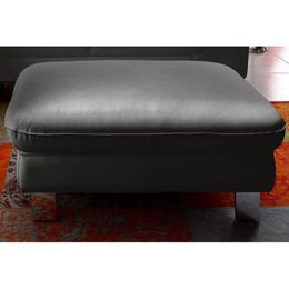 COTTA Hocker &raquo;Driver&laquo; mit edlen Metallf&uuml;&szlig;en schwarz Luxus-Kunstleder;LEDER BEEFY (ein abgedecktes Spalt-Rindsleder) im Sitz, Korpus in Kunstleder;