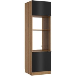Mikrowellenumbauschrank &raquo;EDEN Mikrowellnumbauschrank&laquo; Mikrowellenumbauschrank, Breite 60, 2 T&uuml;ren braun Holzwerkstoff Eiche Helvezia Nachbildung, B/H/
