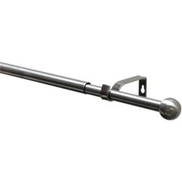 Gardinia Gardinenstange &raquo;Gardinenstangen Set Kos&laquo; &Oslash; 19 mm 1 l&auml;ufig-l&auml;ufig mit Bohren, Schrauben, Wandmontage, Metall, Kugel, &Oslash; 19/16 mm silber Metall 