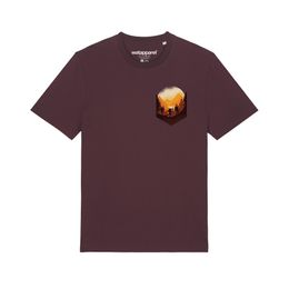 Watapparel T-Shirt 'Hiking in the mountains' Herren Gr&ouml;&szlig;e L mischfarben / bordeaux