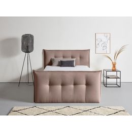 Home Affaire Boxbett &raquo;Kederleicht&laquo; inklusive Fu&szlig;teil, Bettkasten & Topper, in 4 Breiten und 2 H&auml;rtegraden grau Struktur, Liegefl&auml;che B/L: 140cm x 