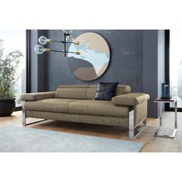 W.Schillig 2-Sitzer &raquo;finn&laquo; German Design Award 2016, Fu&szlig;gestell Chrom gl&auml;nzend, Breite 210 cm schwarz Flachgewebe S22 (100% Polyester);Stoff S37 (100%