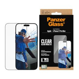 CARE by PanzerGlass Displayschutzglas &raquo;Ultra-Wide Fit Screen Protector&laquo; f&uuml;r Apple iPhone 17 Pro Max Displayschutzfolie, Schutzfolie, Bildschirmschutz,