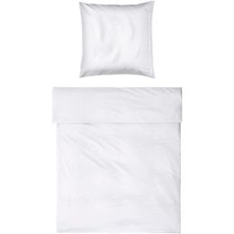 M&ouml;ve Bettw&auml;sche &raquo; Noblesse Bettw&auml;sche Set&laquo; 2 Stk. mit eleganten Biesen wei&szlig; Satin, Obermaterial: 100% Baumwolle B/L: 135cm x 200cm, Satin, B/L: 80cm x 80cm