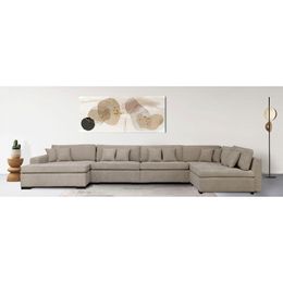 Home Affaire Wohnlandschaft &raquo;Skara XXL U-Form&laquo; Lounge-Sofa XXL mit Federkern-Polsterung, in vielen Bezugsvarianten beige 100% Polyester B/H/T: 510cm x