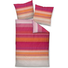 Janine Bettw&auml;sche &raquo;moments98120&laquo; mit Rei&szlig;verschluss pink Mako-Satin, Obermaterial: 100% Baumwolle B/L: 200cm x 200cm, 1 Stk., 2 Stk., Mako-Satin, B/L: 80cm x