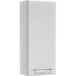 H&auml;ngeschrank &raquo;Quickset 376 Wand-Badschrank mit 1 T&uuml;r und 2 Einlegeb&ouml;den&laquo; Badezimmer-H&auml;ngeschrank, 30 cm breit, inkl. T&uuml;rd&auml;mpfer, Wei&szlig; Hochglanz wei&szlig; 