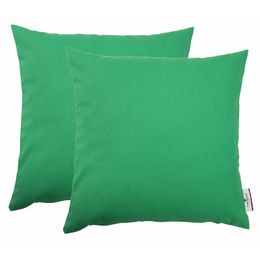 Tom Tailor HOME Dekokissen &raquo;Dove&laquo; unifarben, Kissenh&uuml;llen ohne F&uuml;llung, 2er Pack gr&uuml;n Baumwolle B/L: 48cm x 48cm, 2 Stk.