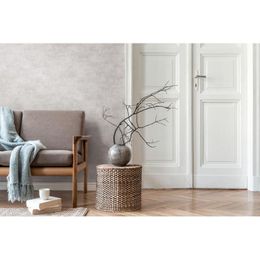 Livingwalls living walls Vliestapete &raquo;Unitapete mit Putz-Optik &ndash; Strukturtapete&laquo; matt strukturiert grau Vlies B/L: 0,53m x 10,5m, Rollen: 1