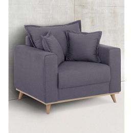 Home Affaire Sessel &raquo;Edina&laquo; auch in Baumwollmix-Bezug, im skandinavischem Stol grau Webstoff (100% Polyester);Baumwollmix (50% Baumwolle, 50% 