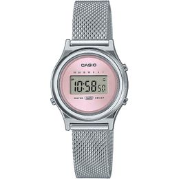 CASIO VINTAGE Damen CASIO VINTAGE Chronograph Quarzuhr, Armbanduhr, Damenuhr, Edelstahlarmband,digital,Stoppfunktion silber Einheitsgr&ouml;&szlig;e