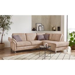 Sit & More sit&more Ecksofa &raquo;Clio L-Form&laquo; wahlweise mit Schlaffunktion und Bettkasten, inklusive Federkern beige B/H/T: 254cm x 89cm x 190cm, Microfaser, 