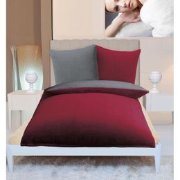 G&ouml;zze Wendebettw&auml;sche &raquo;Superflausch in Gr. 135x200 oder 155x220 cm&laquo; 2 Stk. Fleece kuschelig warm im Winter, Bettw&auml;sche mit Wendeoptik rot Microfaser, 