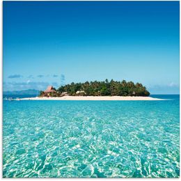 Artland Glasbild &raquo;Verbl&uuml;ffende Fiji Insel und klares Meer&laquo; Gew&auml;sser 1 Stk. tlg. in verschiedenen Gr&ouml;&szlig;en blau B/H/T: 20cm x 20cm, Glasbild Gew&auml;sser, 1 Stk.